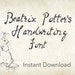 Beatrix Potter Style Handwriting, Downloadable Font. Beatrix Potter ...
