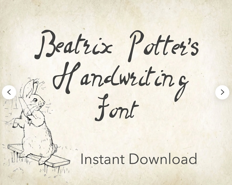 Beatrix Potter Style Handwriting, Downloadable Font. Beatrix Potter ...