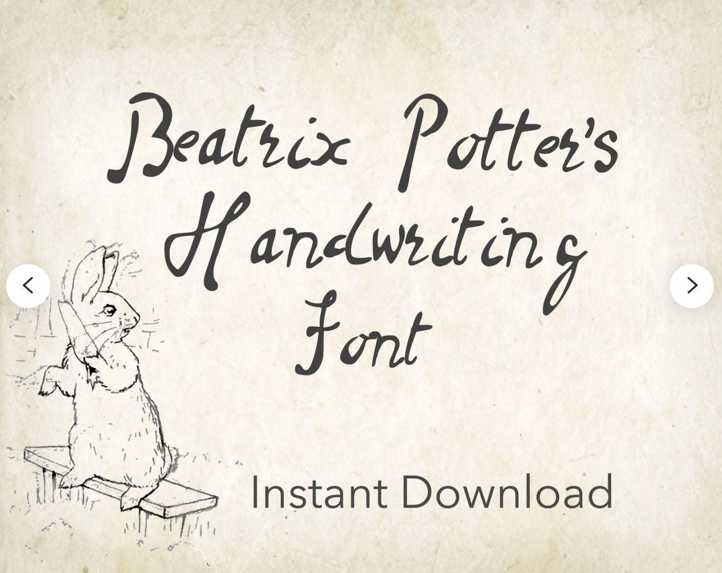 Beatrix Potter Style Handwriting, Downloadable Font. Beatrix Potter ...