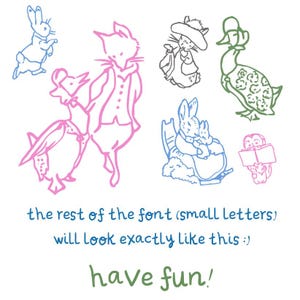 Beatrix Potter Style Font, Font Bundle, Beatrix Potter Handwriting Font ...