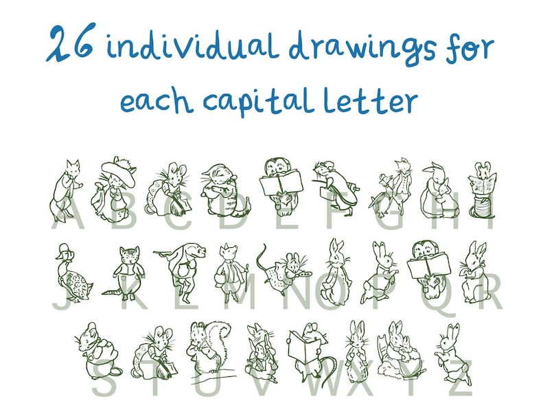 Beatrix Potter Style Font, Font Bundle, Beatrix Potter Handwriting Font ...