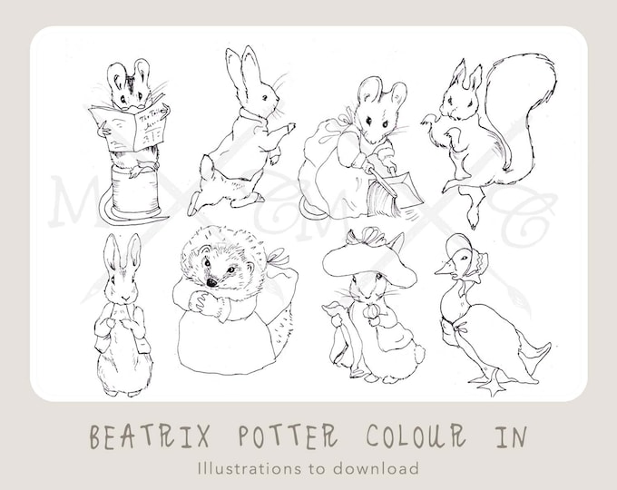 BEATRIX POTTER Colouring in Sheet, Beatrix Potter Downloadable ...