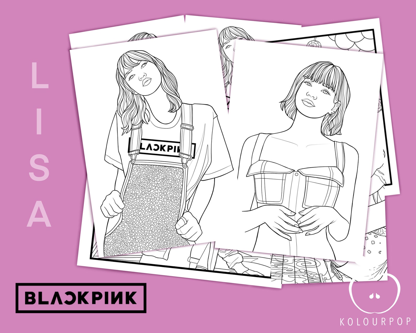 BLACKPINK LISA COLOURING Pages printable Digital Download - Etsy Hong Kong