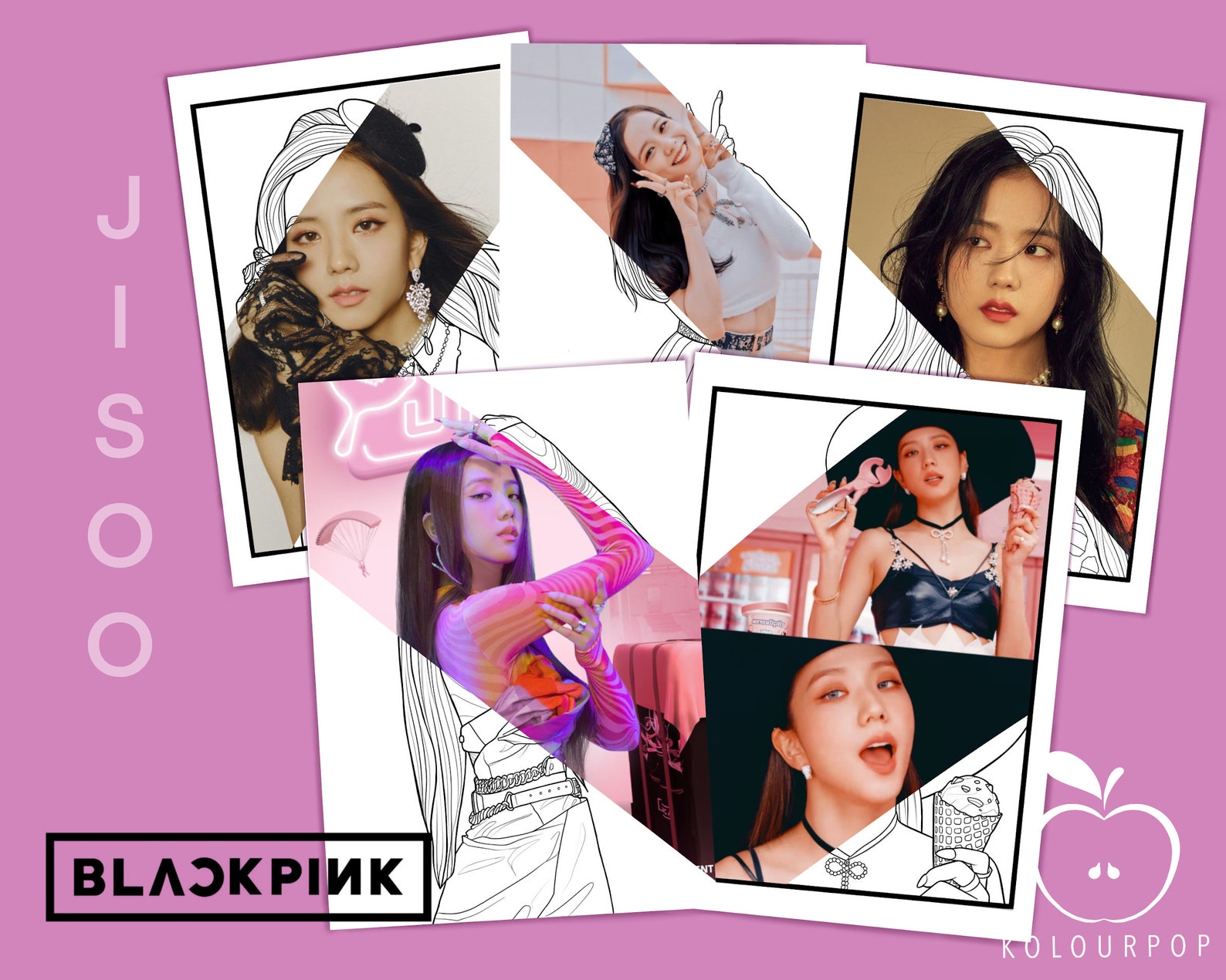 BLACKPINK JISOO COLOURING Pages printable Digital Download - Etsy India