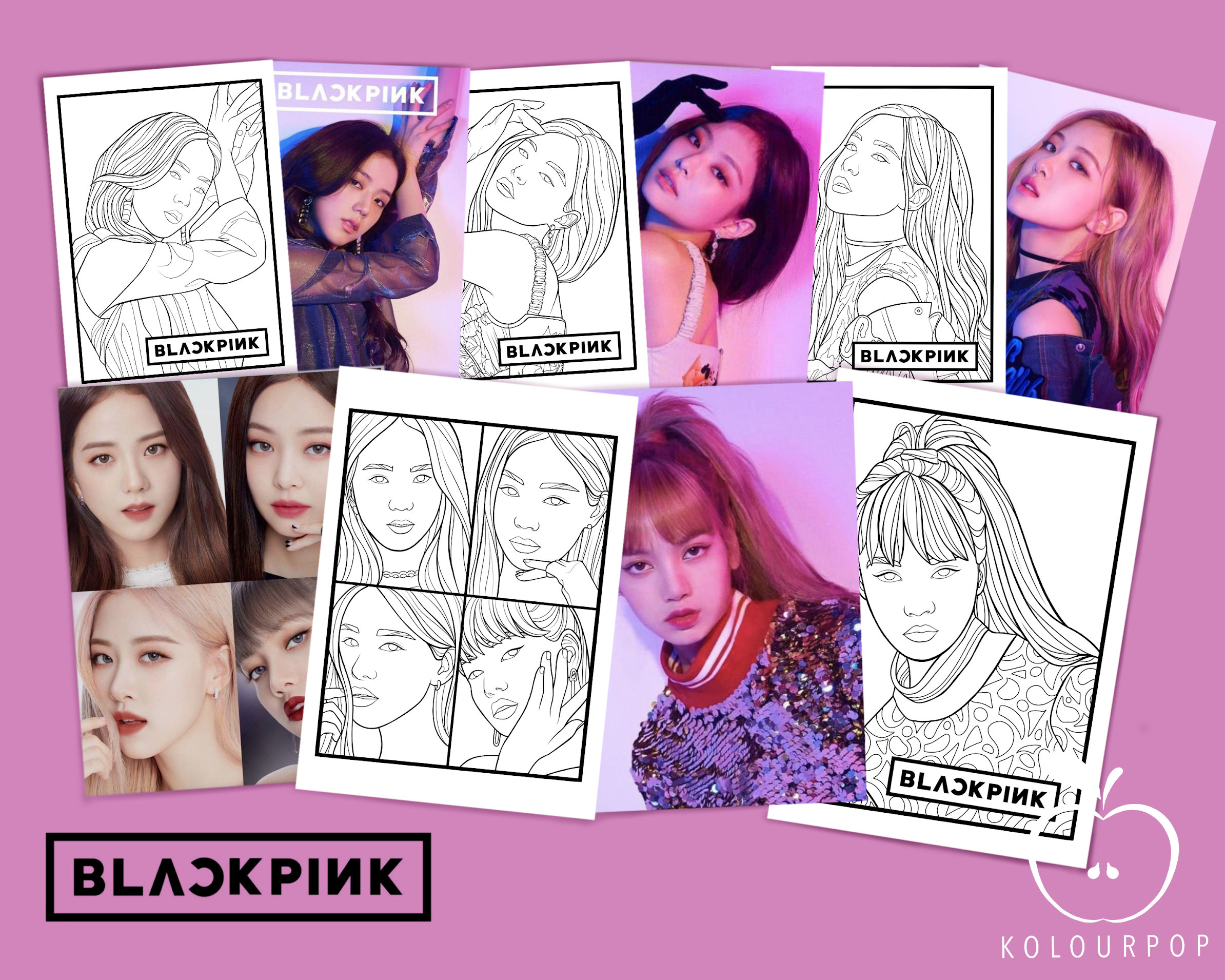 BLACKPINK COLOURING Pages PRINTABLE Digital Download - Etsy