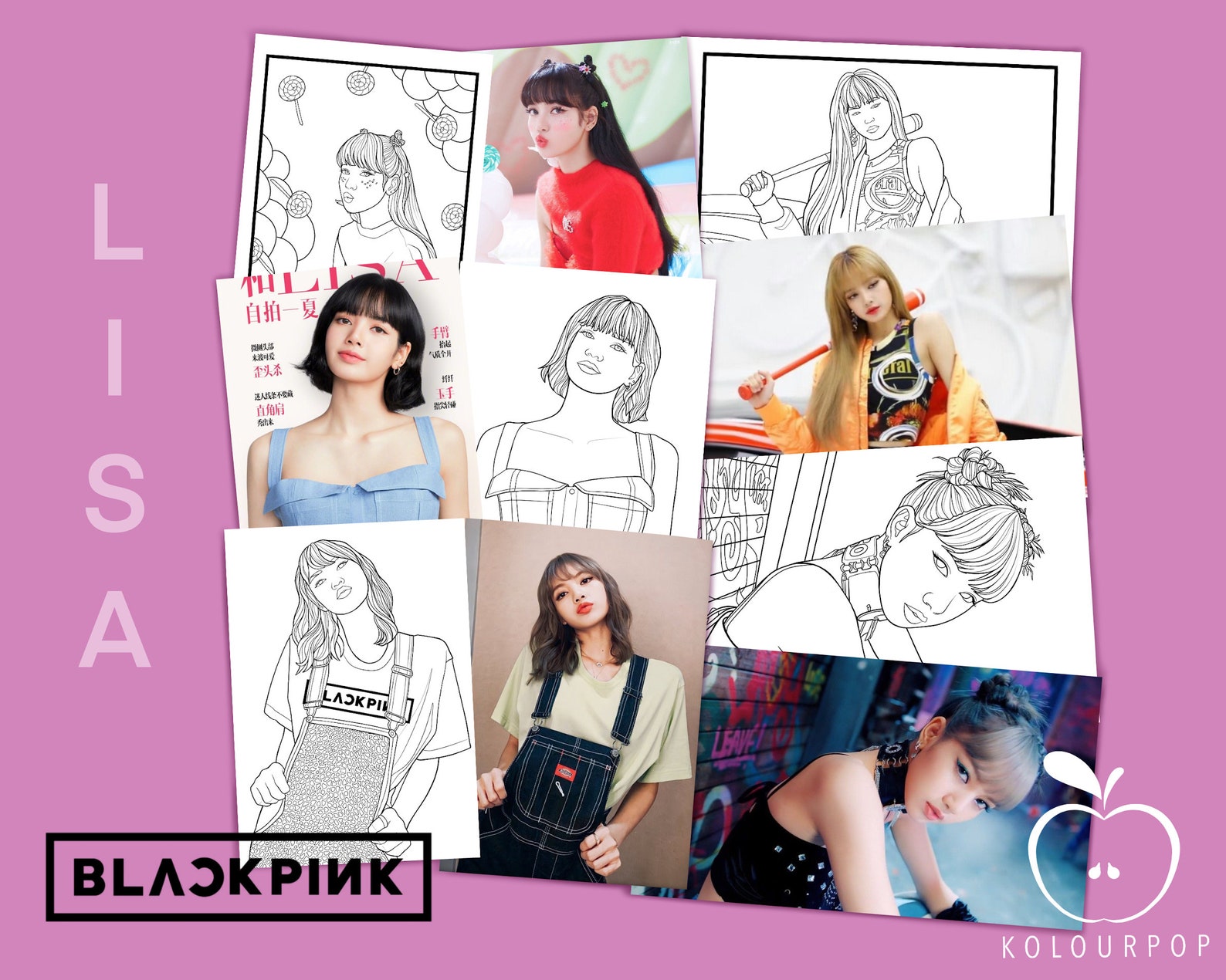 BLACKPINK LISA COLOURING Pages printable Digital Download - Etsy Hong Kong
