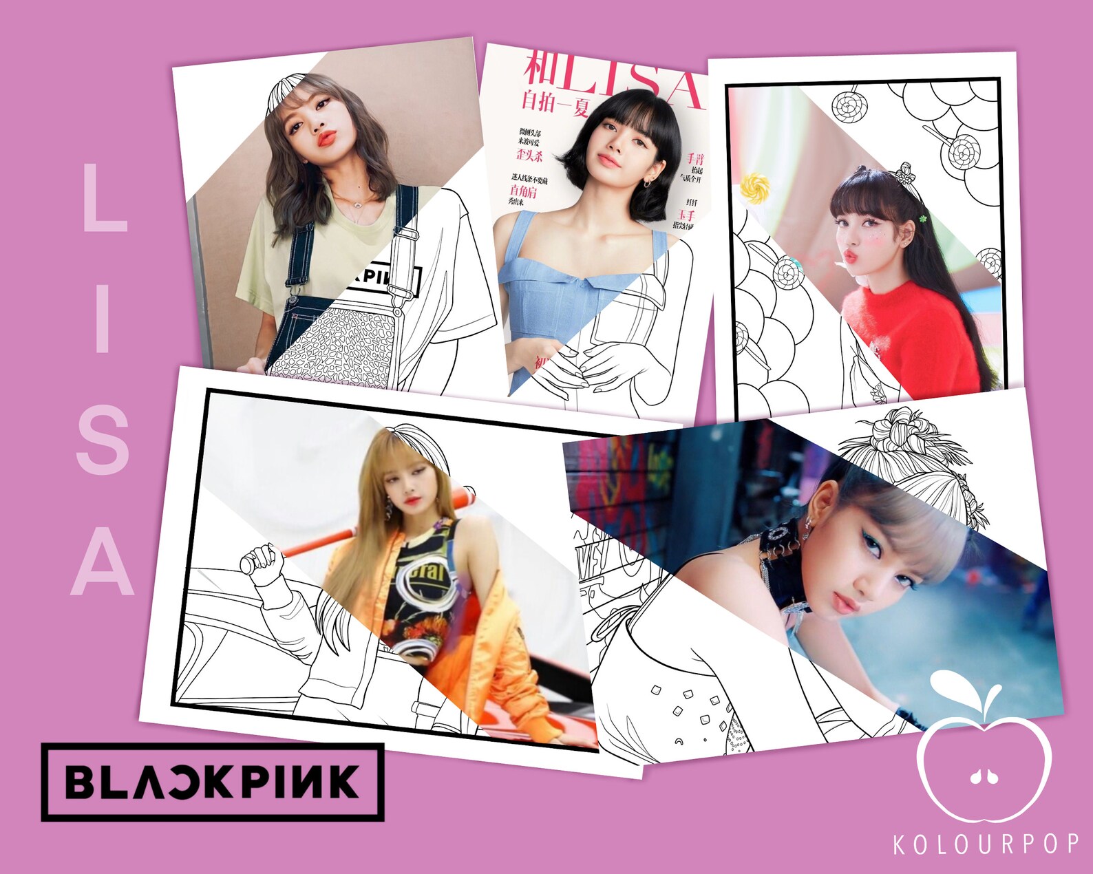 BLACKPINK LISA COLOURING Pages printable Digital Download - Etsy