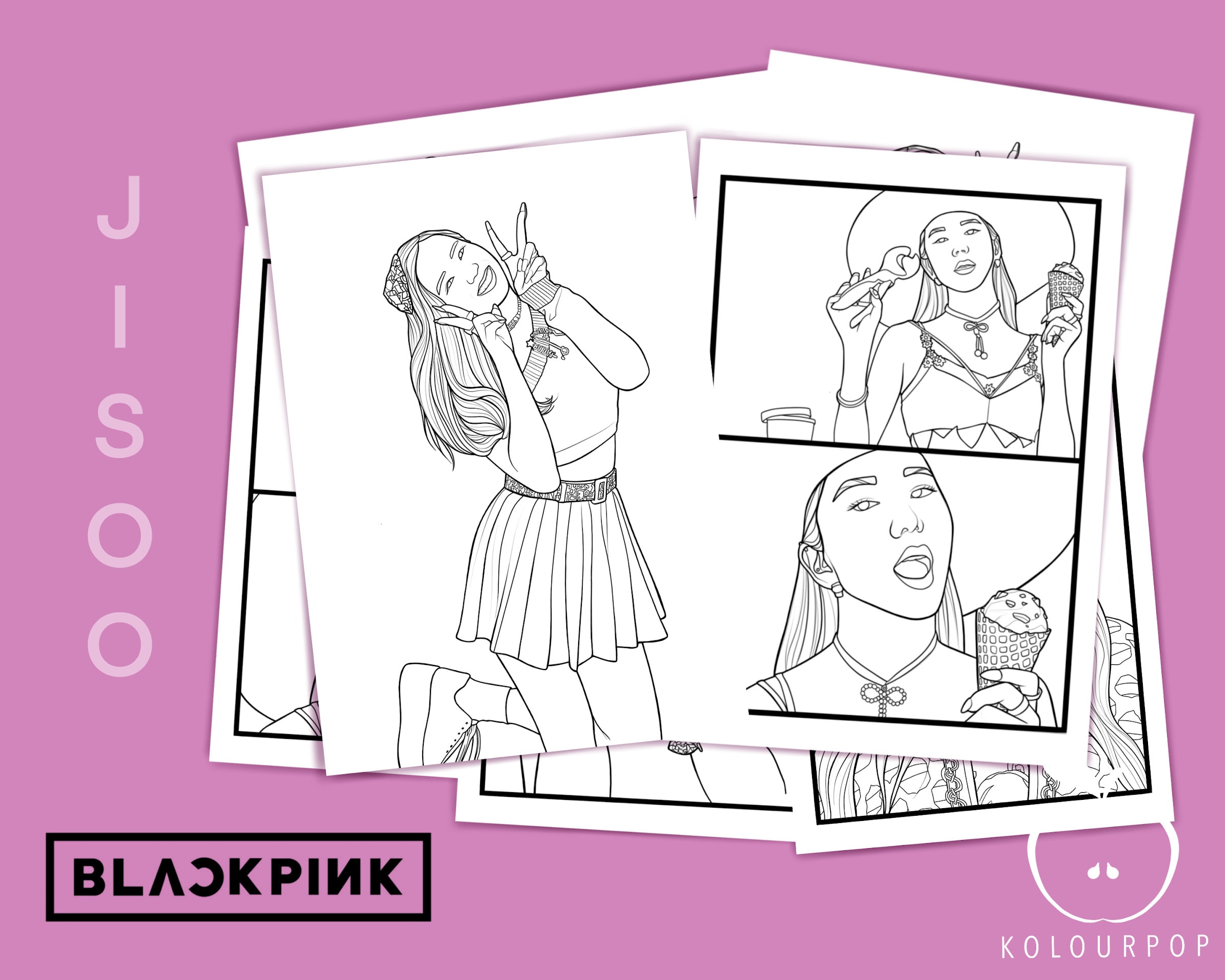 BLACKPINK JISOO COLOURING Pages printable Digital Download - Etsy Canada