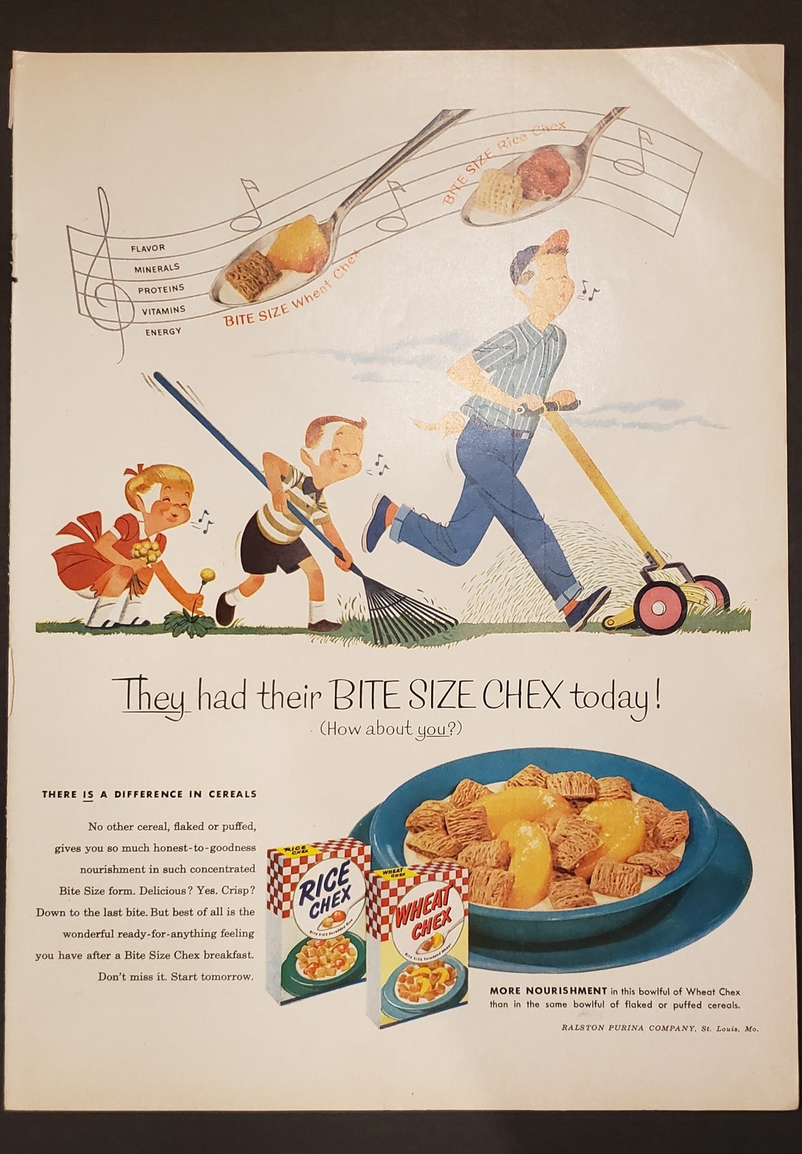 1954 Chex Cereal Vintage Print Ad 50s Kitchen Kitsch Art Print Kids ...