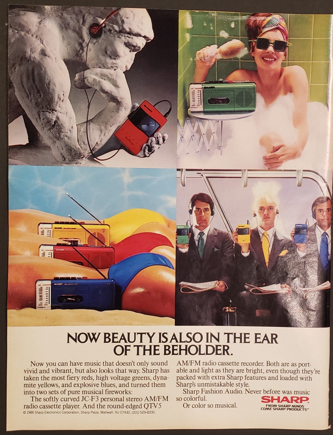 1987 Sharp Cassette Player Vintage Print Ad - 1980s Electronics Radio ...