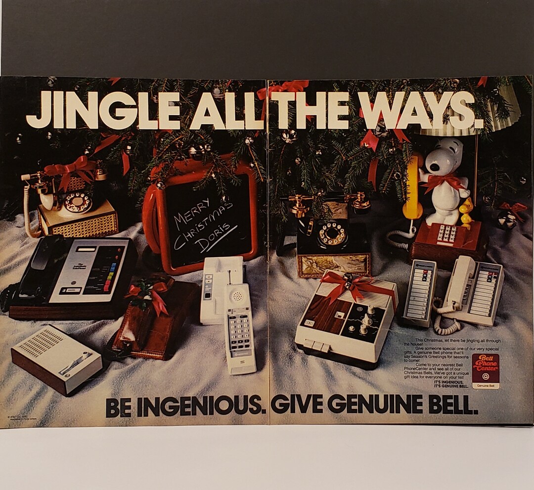 1982 Bell Phone Christmas Vintage Print Ad 2 Pages 1980s Telephones Ad ...
