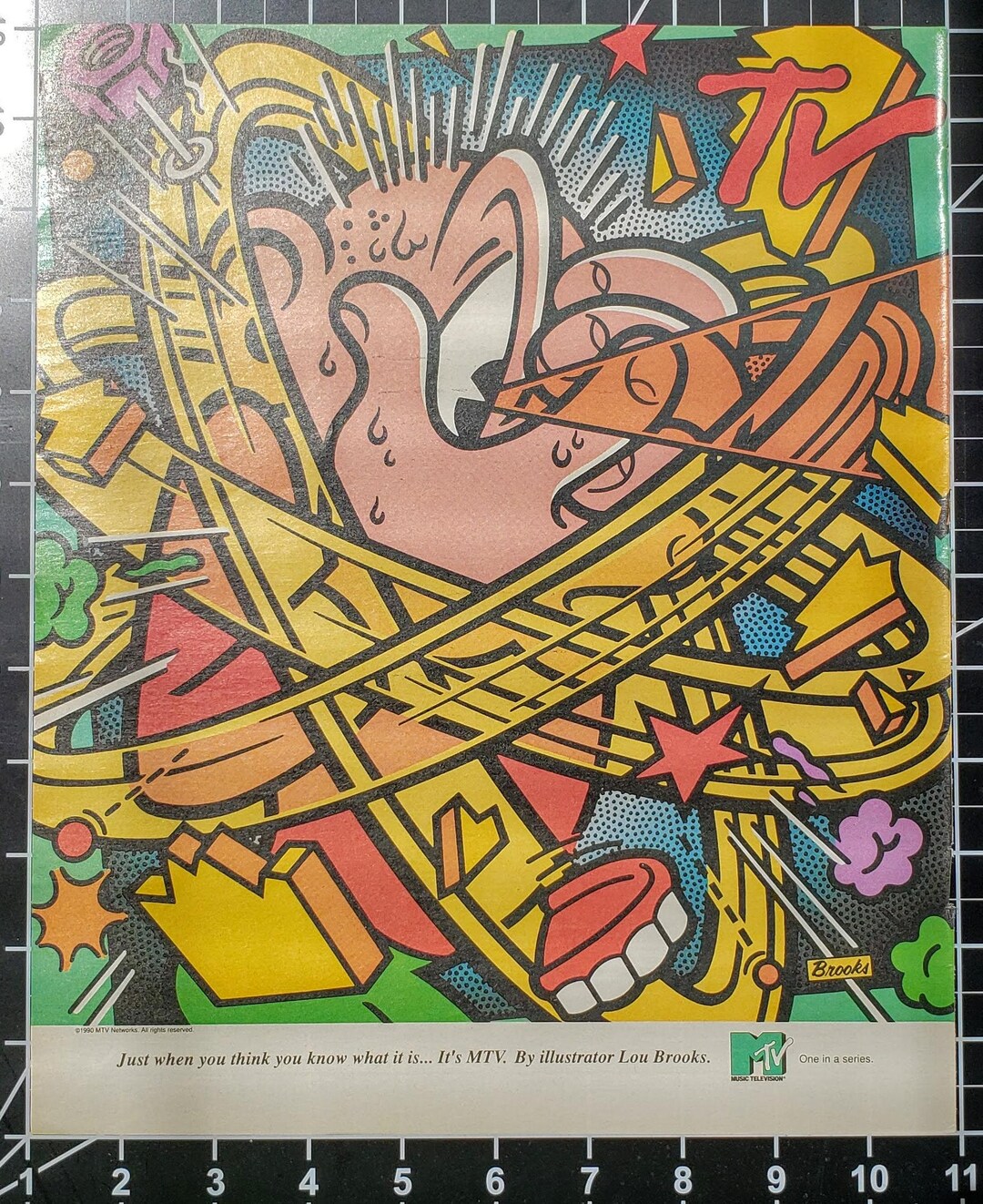 1991 MTV Vintage Original Print Ad Poster Illustrated by Lou Brooks ...