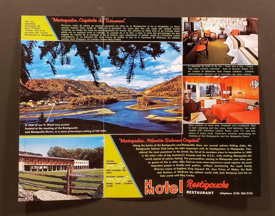 1960s Quebec Travel Brochures Lot - Hotel Restigouche, Motel Dube ...
