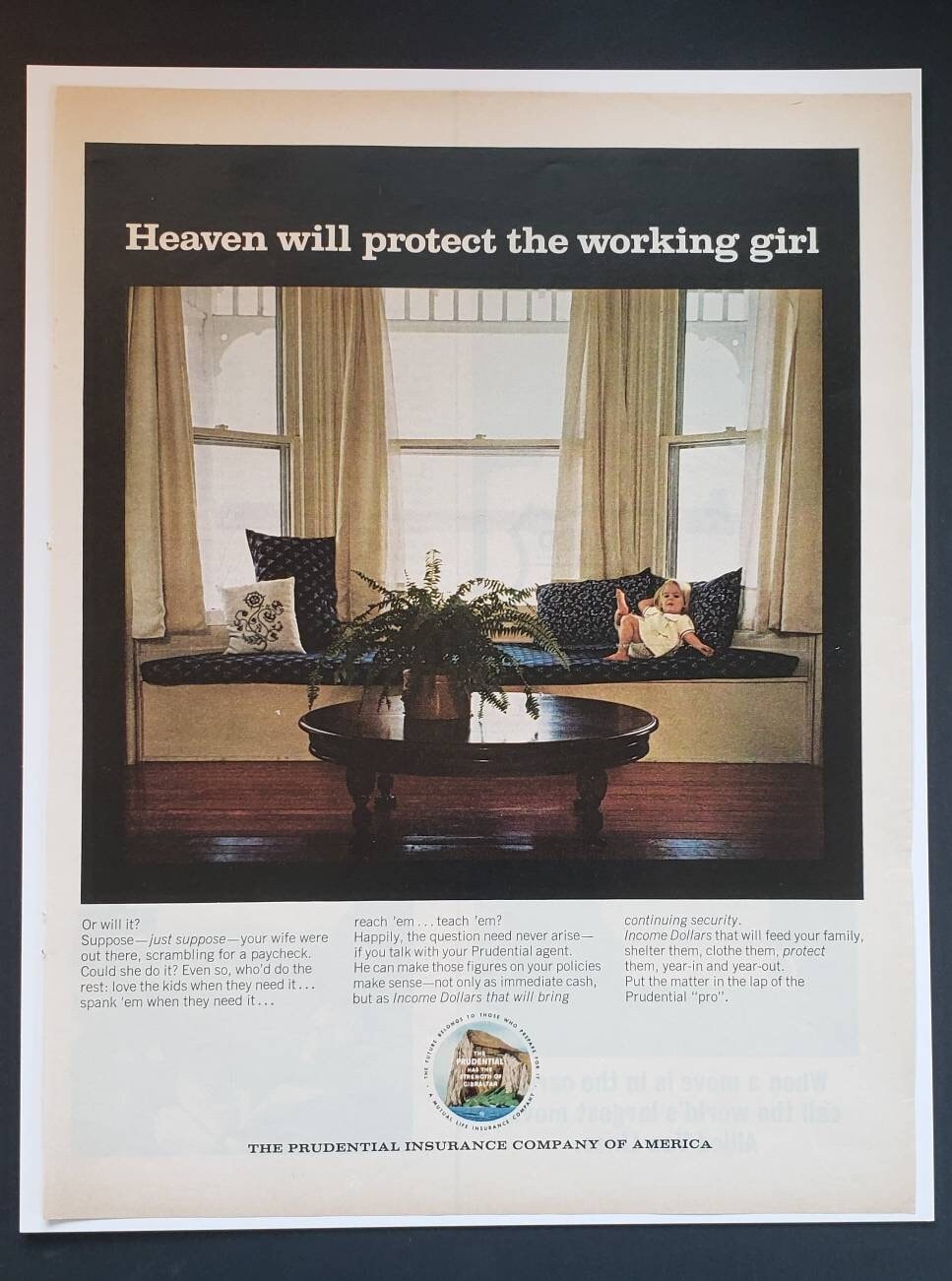 1965 Prudential Life Insurance Vintage Print Ad Heaven Will Protect the ...