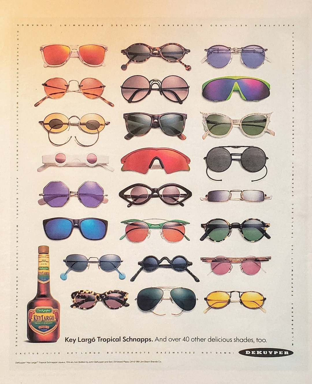1991 Dekuyper Schnapps Vintage Print Ad Key Largo Tropical Schnapps 40 ...