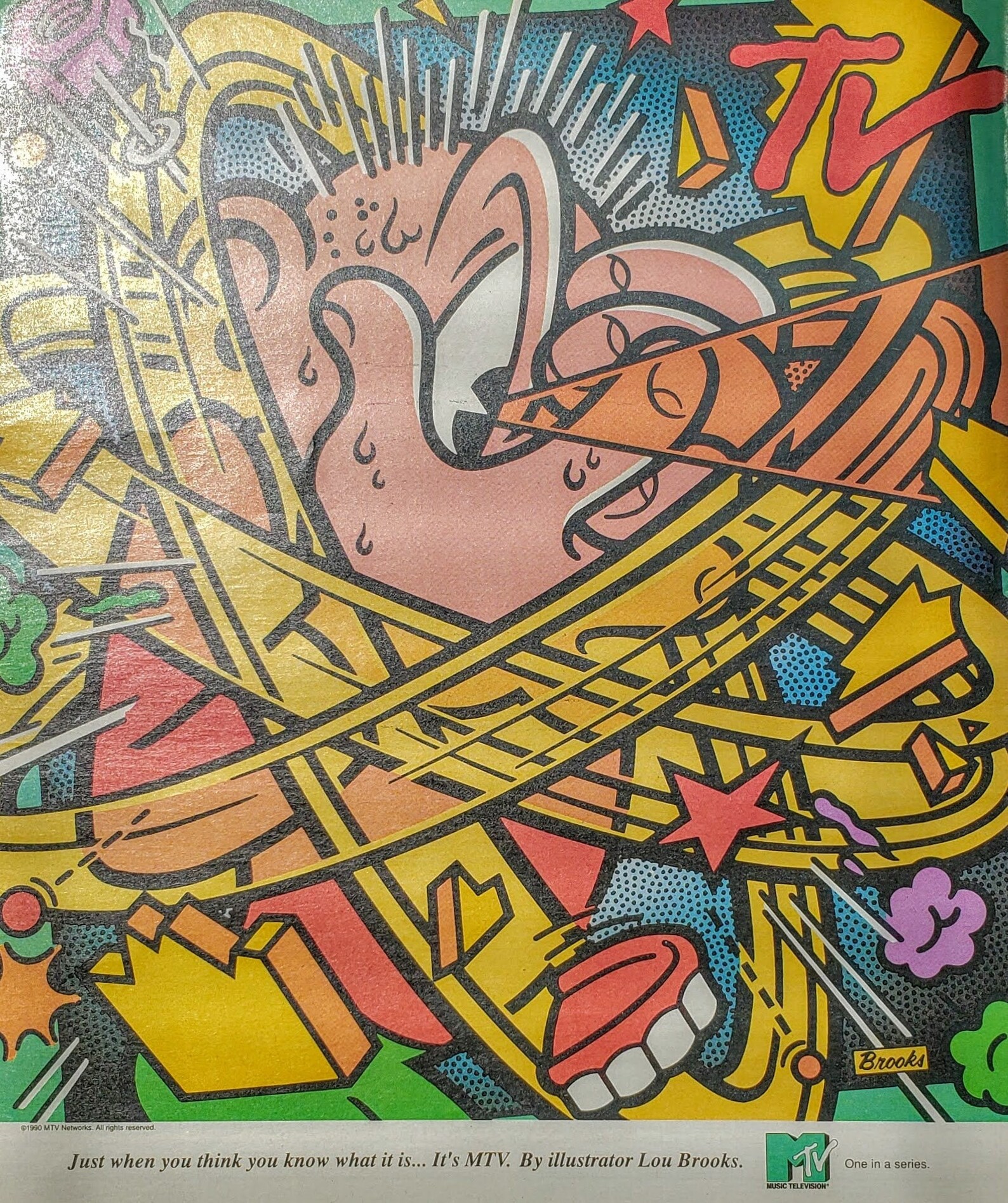 1991 MTV Network Vintage Color Original Print Ad Illustrated by Lou ...