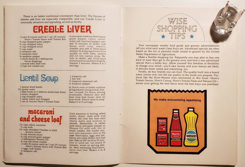 1960s 70s Hunt Wesson Guide to Low Cost Cookery Vintage Cookbook ...