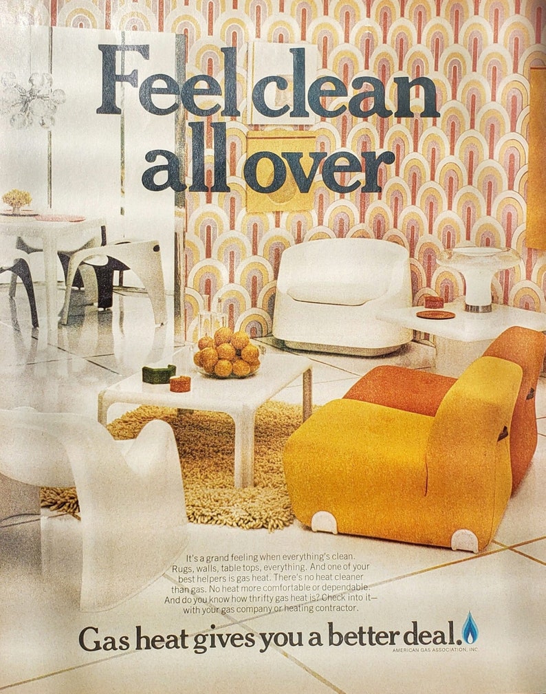 1970 American Gas Vintage Print Ad Mid Century Mod Wall Décor 60s 70s ...
