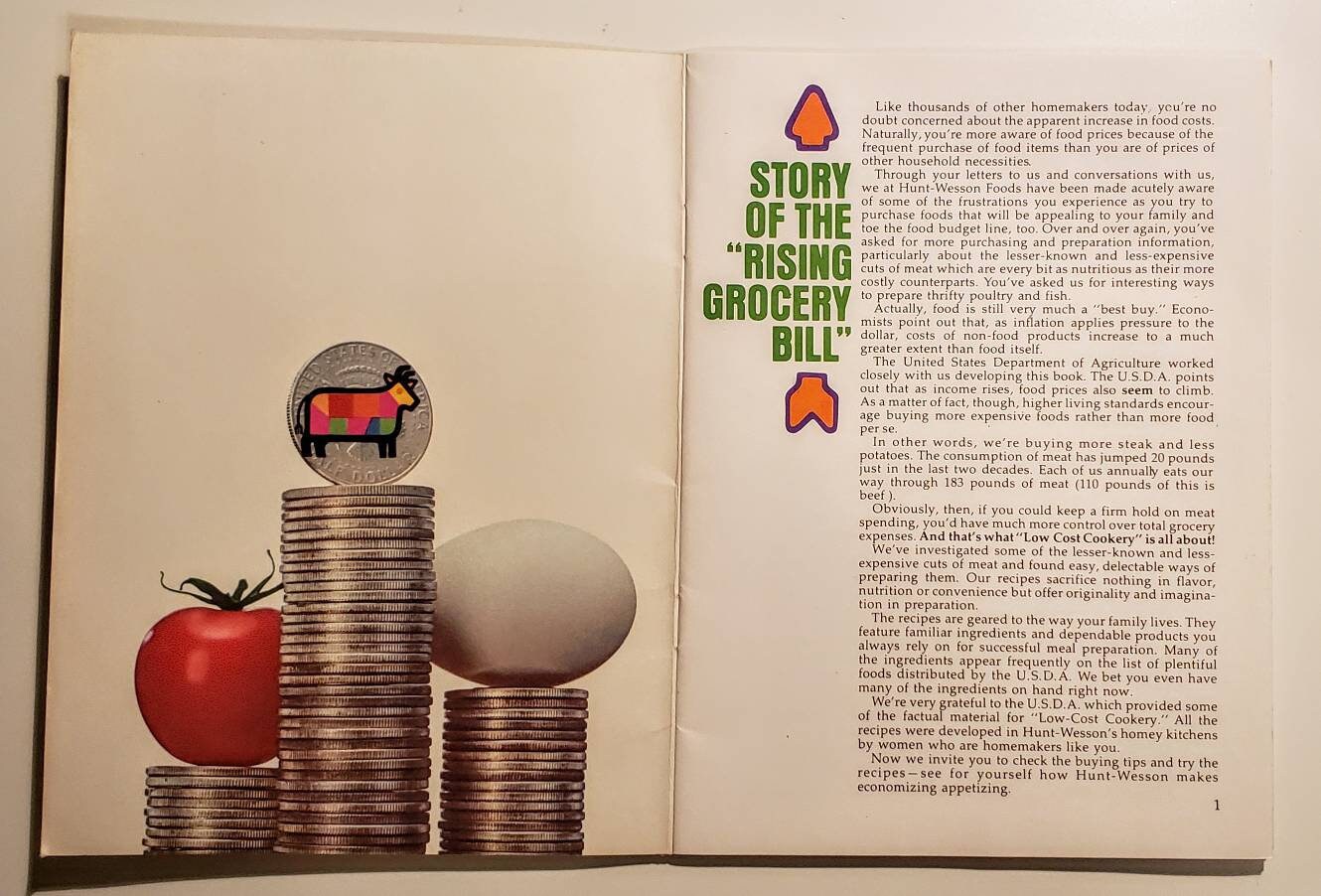 1960s 70s Hunt Wesson Guide to Low Cost Cookery Vintage Cookbook ...