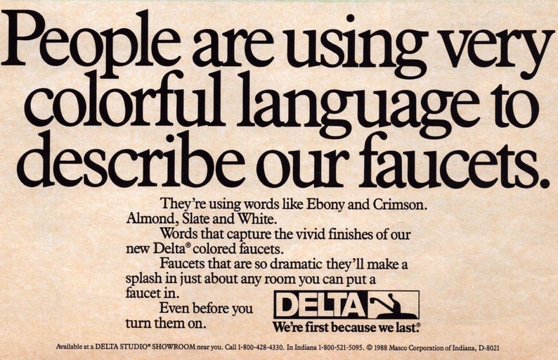 1988 Delta Color Faucets Print Ad - Mod 80s Kitchen - 80s High End Home ...