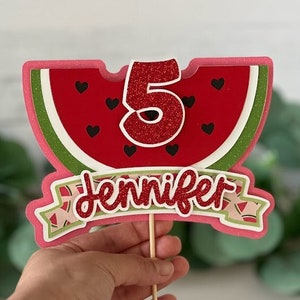 Watermelon Birthday, Watermelon Cake Topper, One in a Melon Cake Topper ...