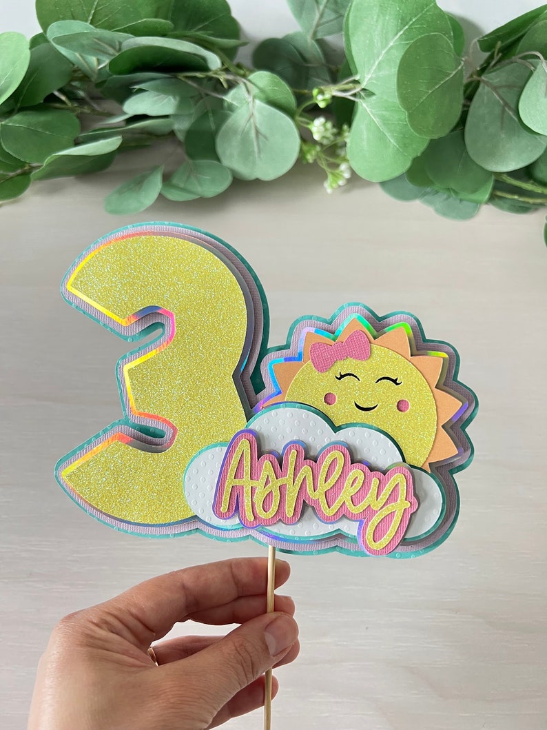 Sun Cake Topper Sunshine Cake Topper One Trip Around the - Etsy