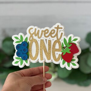 Sweet One Cake Topper, Berry Sweet One Birthday, Strawberry Cake Topper ...