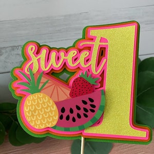Sweet ONE, Fruit Theme First Birthday Topper, First Birthday Cake ...