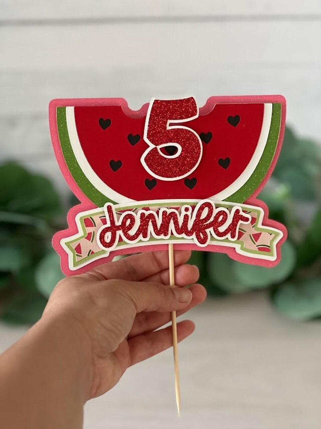 Watermelon Birthday, Watermelon Cake Topper, One in a Melon Cake Topper ...