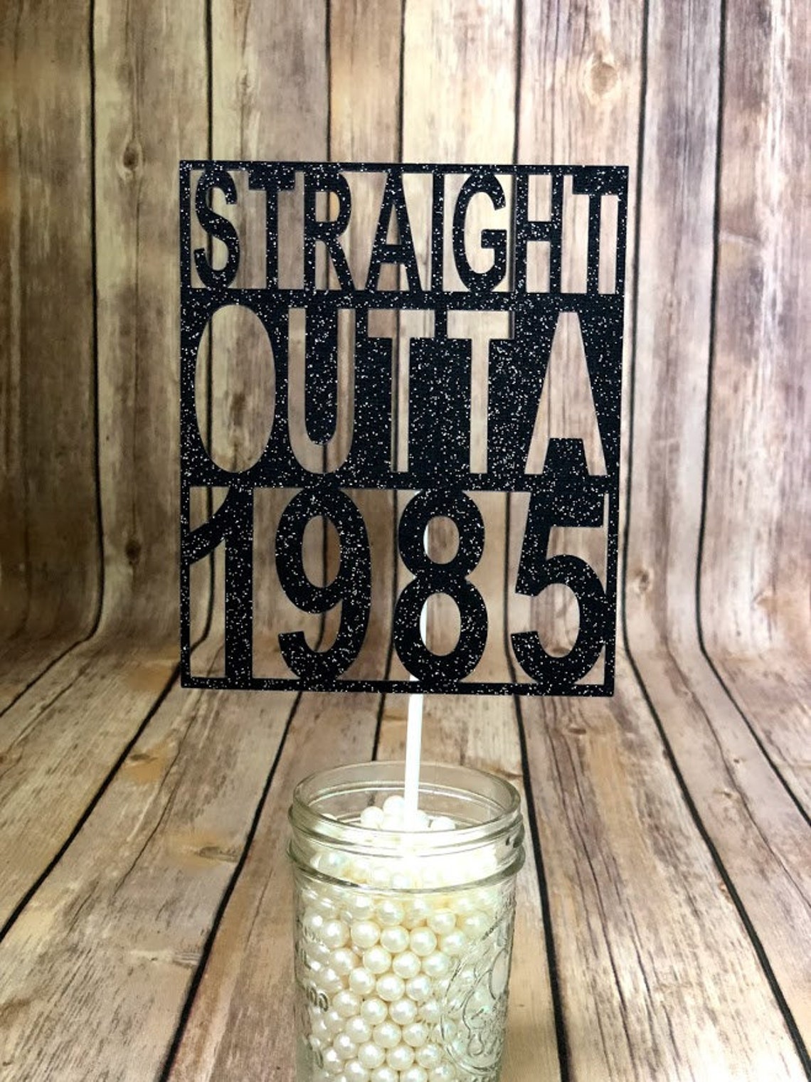 Straight Outta Cake Topper Retro Birthday Cake Topper With Etsy