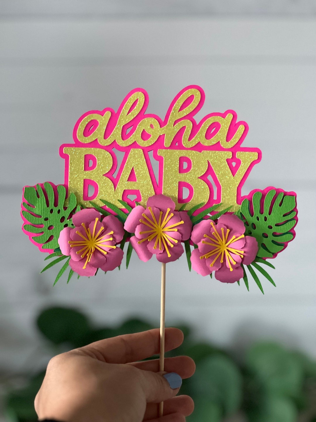 Aloha Baby Cake Topper (updated), Aloha Cake Topper, Aloha Baby Shower ...