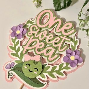One Sweet Pea, Pea Birthday, 1st Birthday Cake Topper, Pea 1st Birthday ...