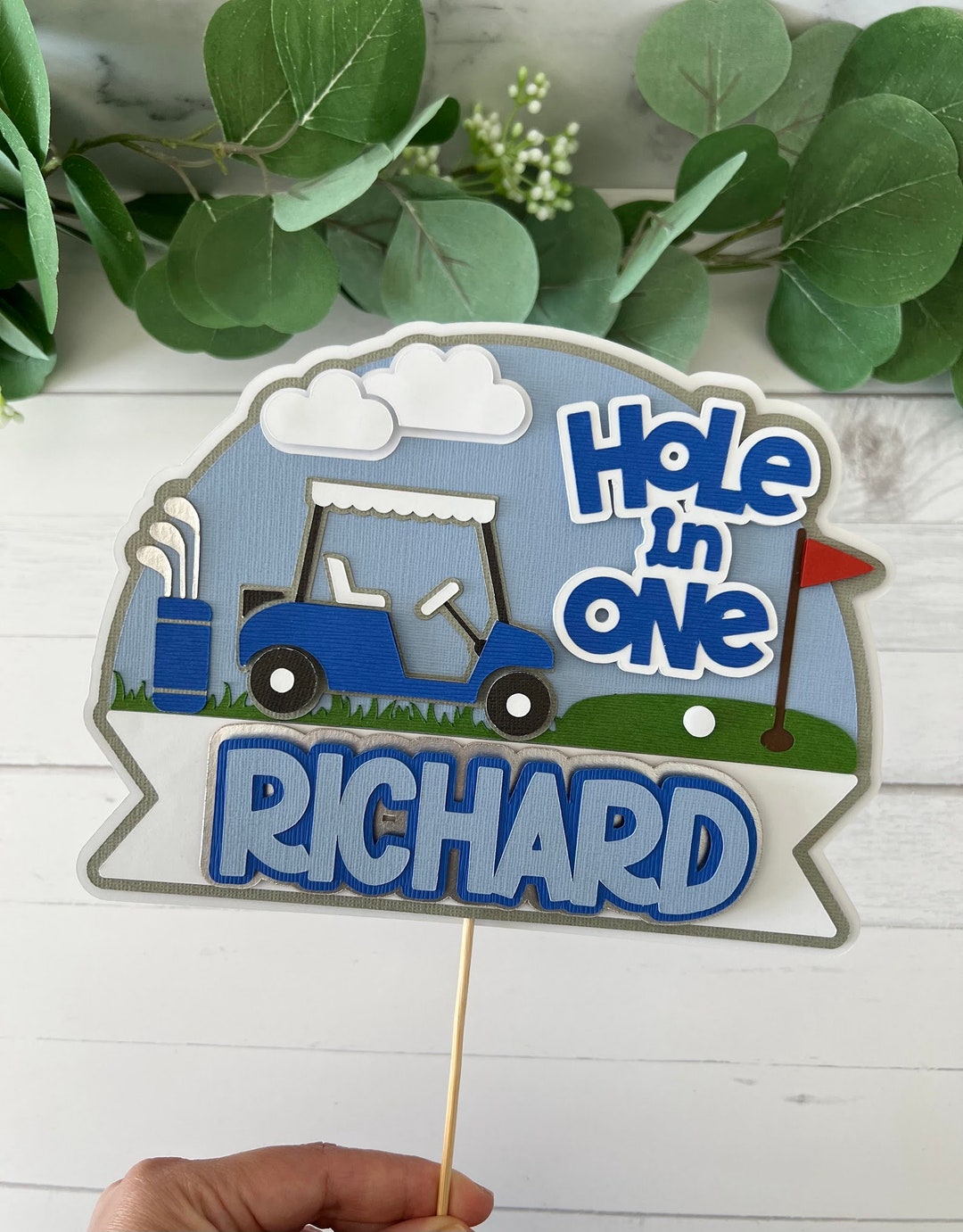 Golf Cake Topper, Hole in One Cake Topper, Golf Birthday, Golf Party ...