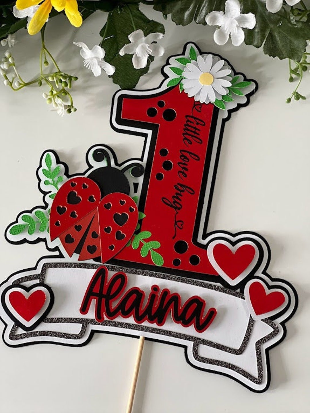 Ladybug Cake Topper, Valentine Cake Topper, Little Lady Birthday ...