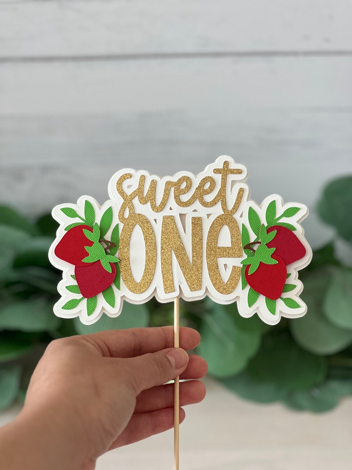 Sweet One Cake Topper, Berry Sweet One Birthday, Strawberry Cake Topper ...