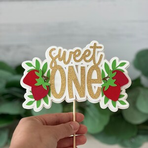 Sweet One Cake Topper, Berry Sweet One Birthday, Strawberry Cake Topper ...