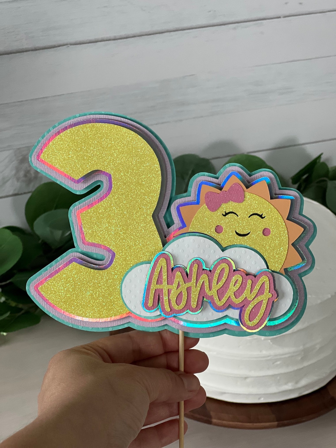 Sun Cake Topper Sunshine Cake Topper One Trip Around the - Etsy