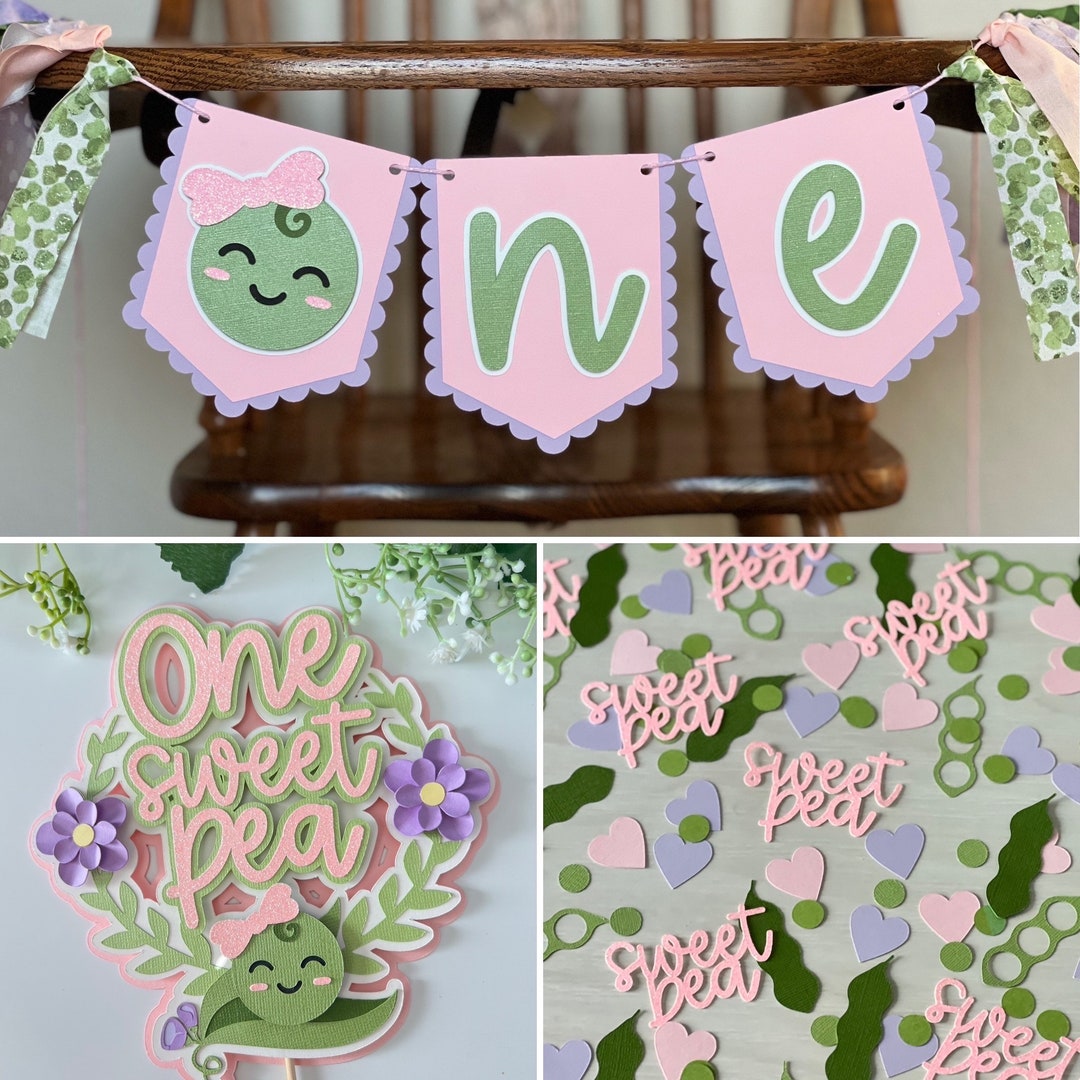 One Sweet Pea Birthday Pack, Pea Birthday, 1st Birthday Cake Topper ...