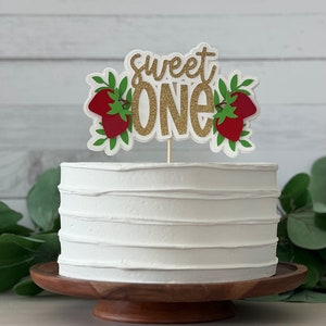 Sweet One Cake Topper, Berry Sweet One Birthday, Strawberry Cake Topper ...