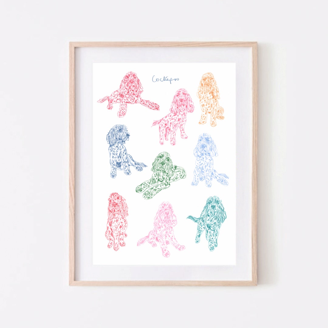 Cockapoo Print Art mural - Etsy France
