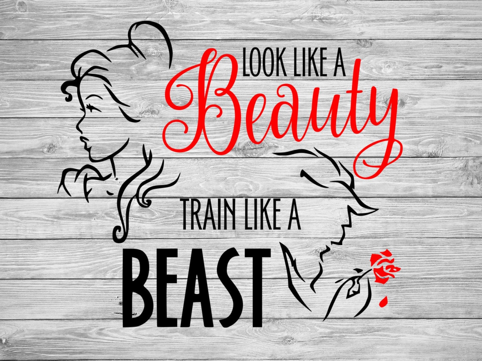 Look Like a Beauty Train Like a Beast Svg, Beauty and the Beast Svg ...