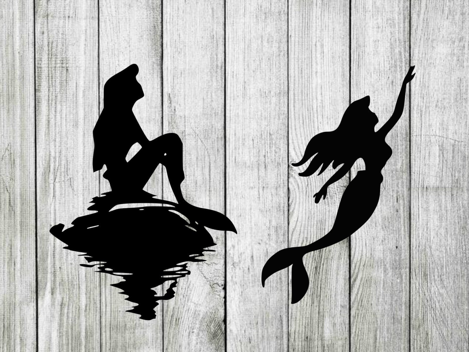 Ariel Silhouette Swimming