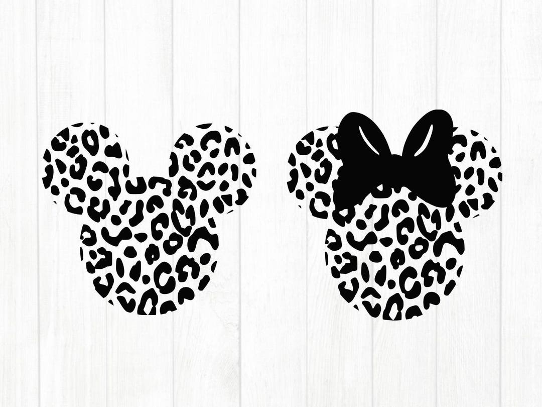 Mickey Cheetah Leopard, Minnie Cheetah Svg, Print Svg, Png, Clipart ...