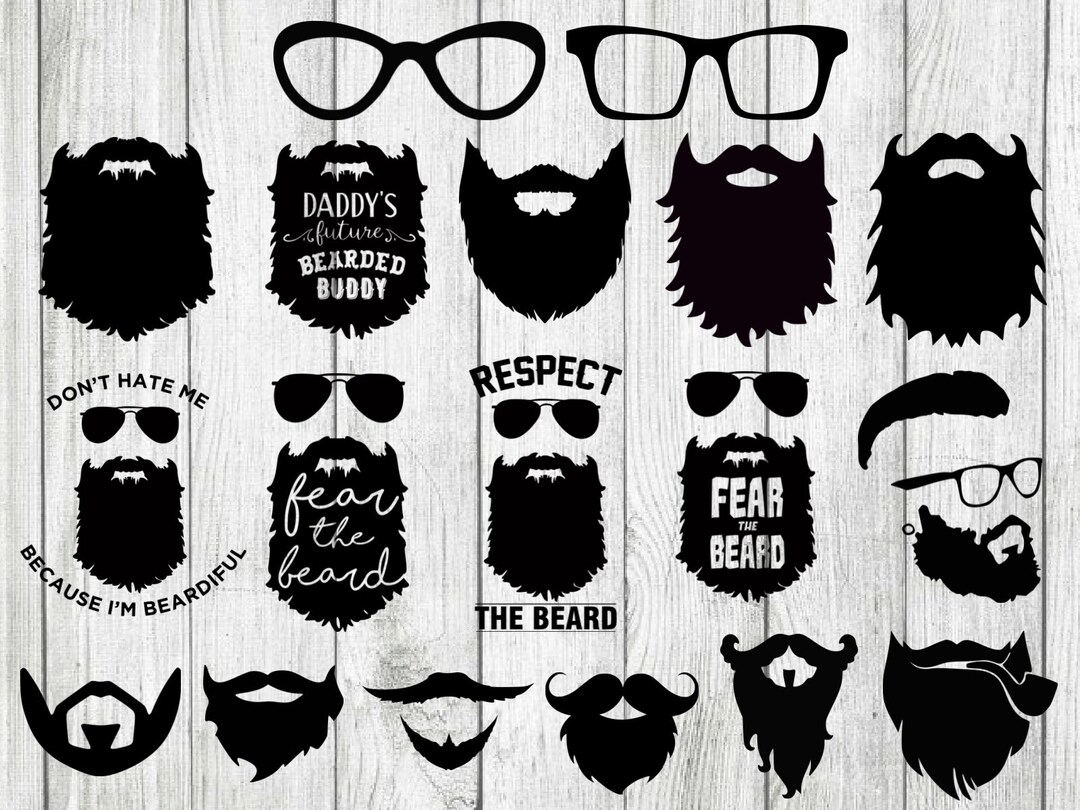 Beard SVG Bundle, Hipster SVG Bundle, Beard Cut File, Beard Clipart ...