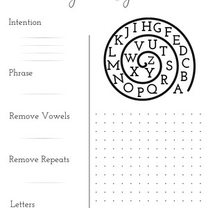 Printable Sigil Magic Worksheet - Etsy