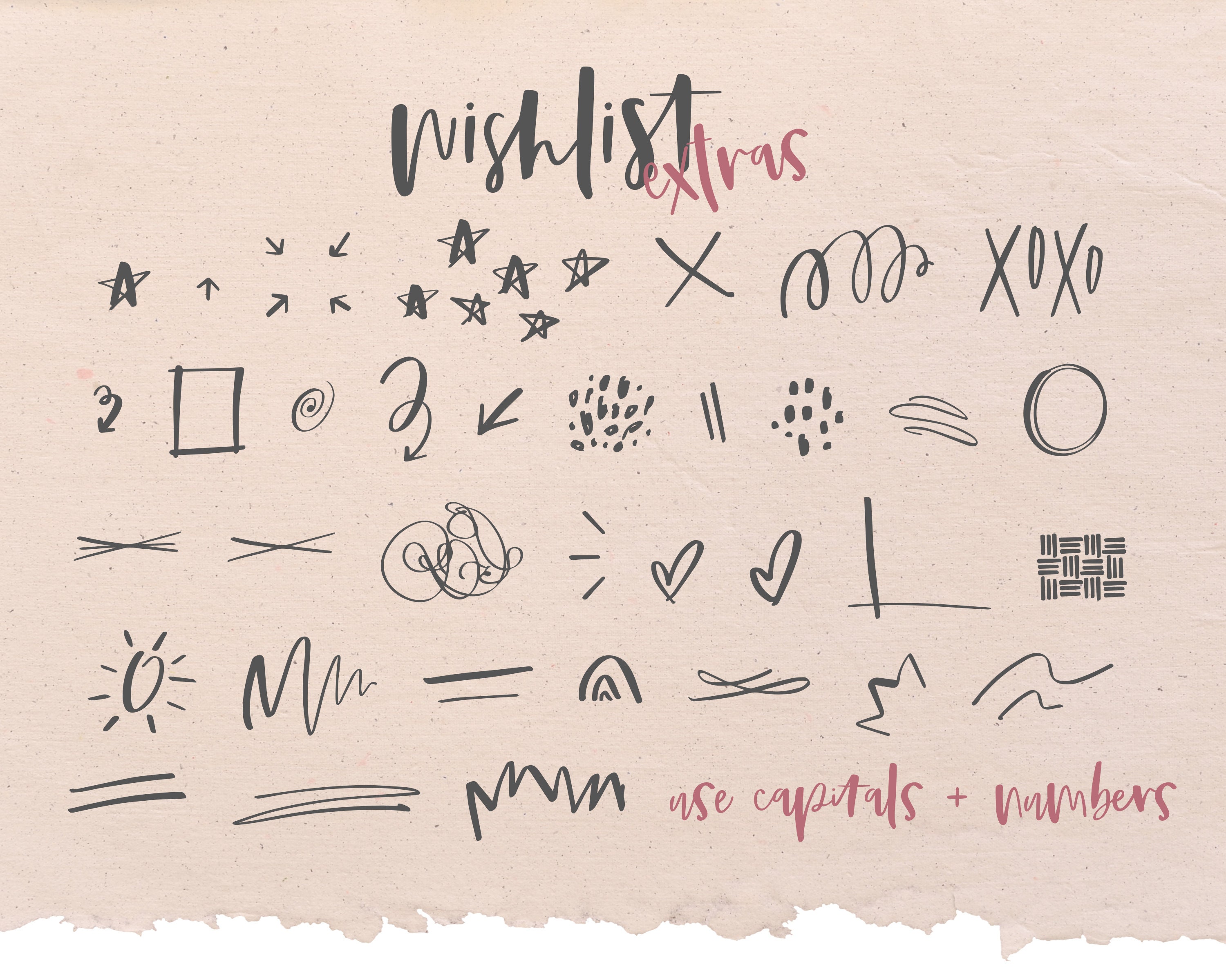 Wish List Hand Lettered Font Thick and Thin Font Bouncy - Etsy