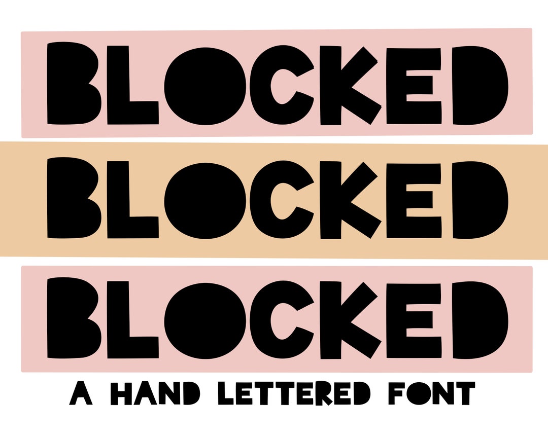 BLOCK | Eine handgeschriftete Schriftart | Schriftarten für Sticker ...