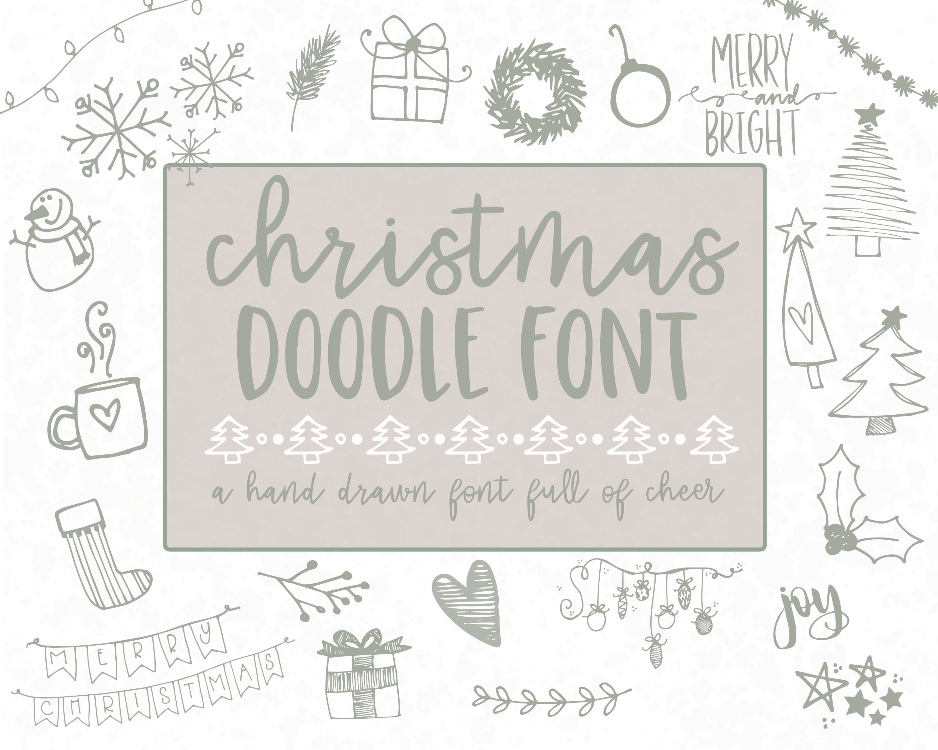 Christmas Symbol Font - Winter - Hand Drawn - Doodles - TTF - Merry and ...