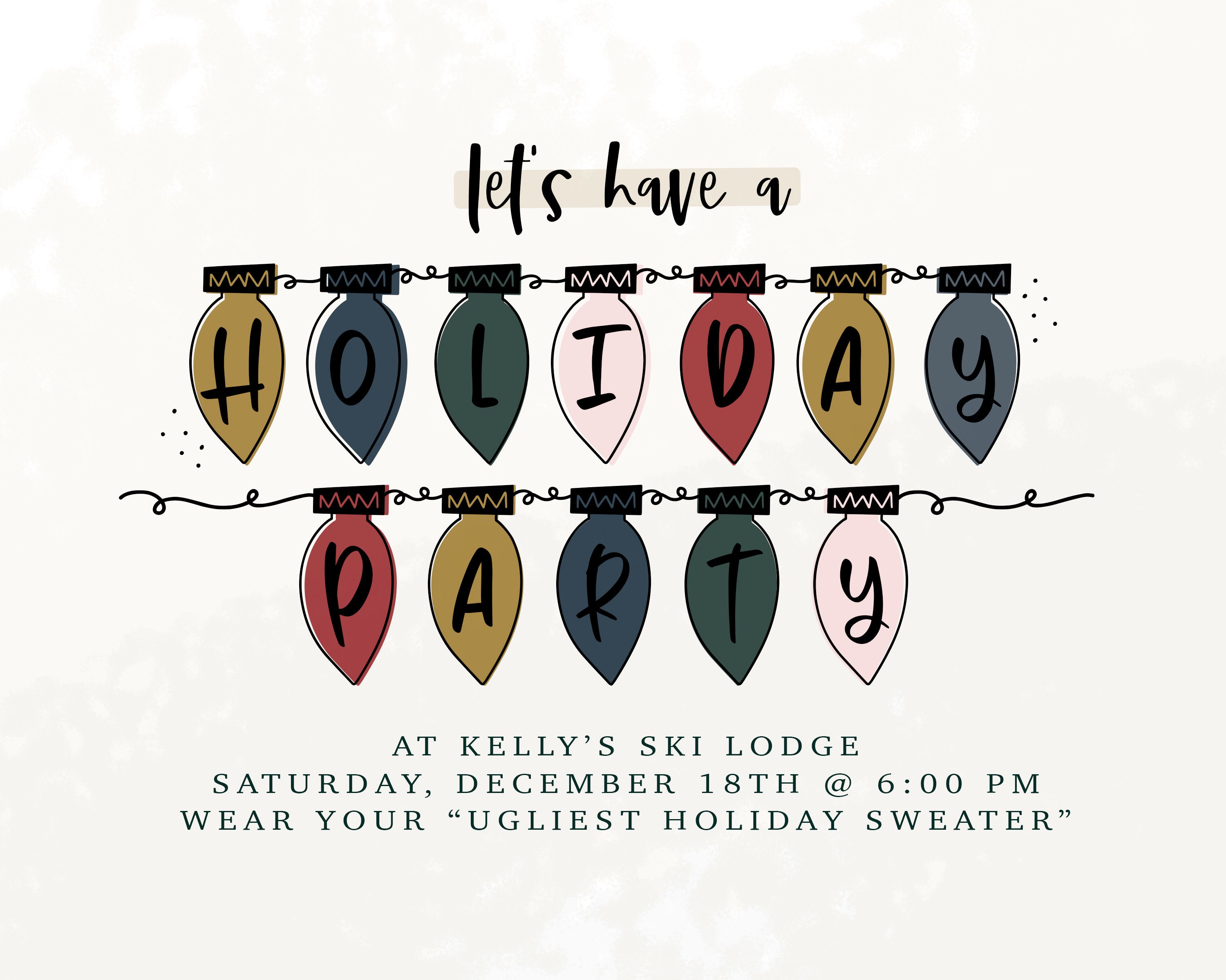 Christmas Lights A Holiday Lights Font Hand Lettered Crafter Font ...