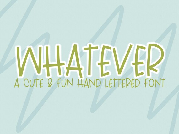 WHATEVER Hand Lettered Font Cricut Fonts Fonts for SVG | Etsy